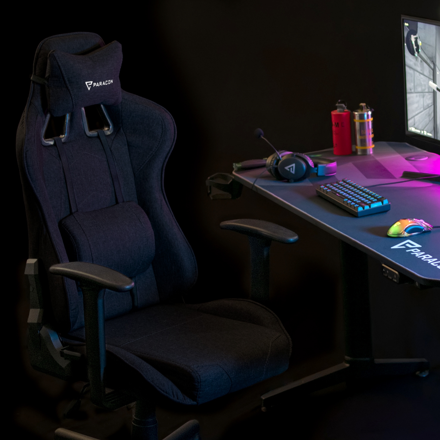 Paracon BRAWLER Gaming Chair - Textile - Black | Paracon