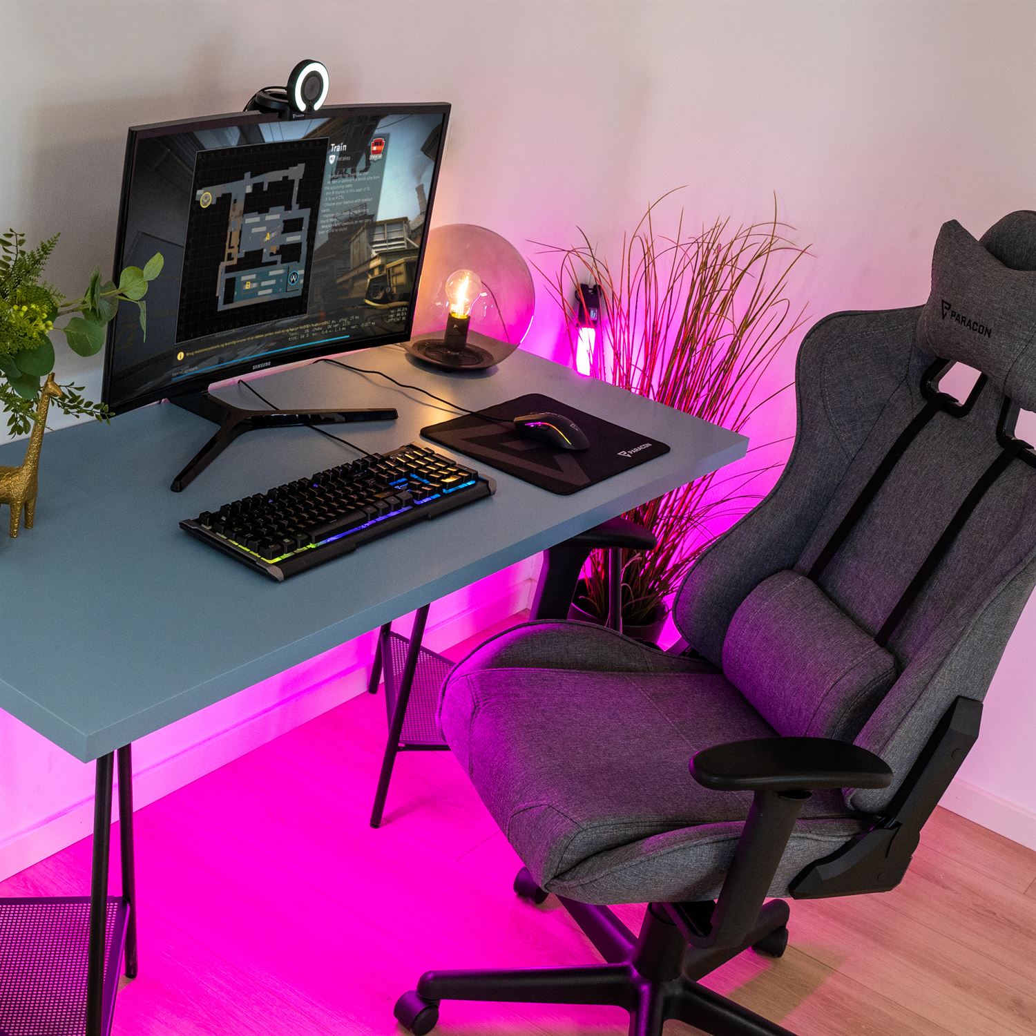 Paracon BRAWLER Gaming Chair - Textile - Grey | Paracon